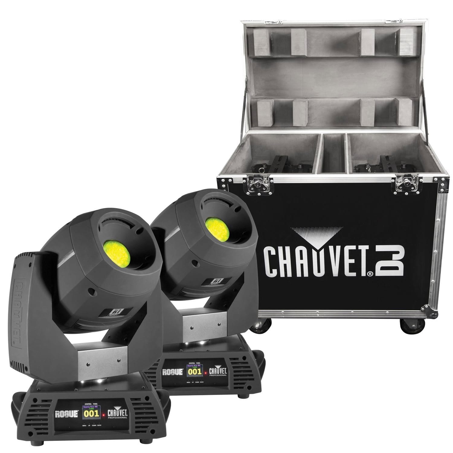 Chauvet Rogue R1 LED Spot 2 Pack with Flight Case