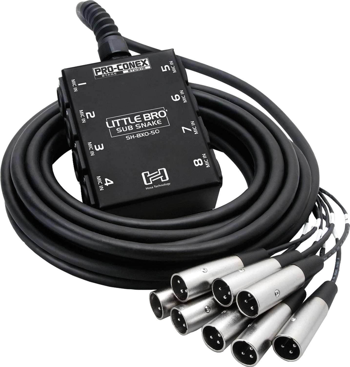Hosa SH-8X0-50 Little Bro 8Ch Sub Snake 50Ft