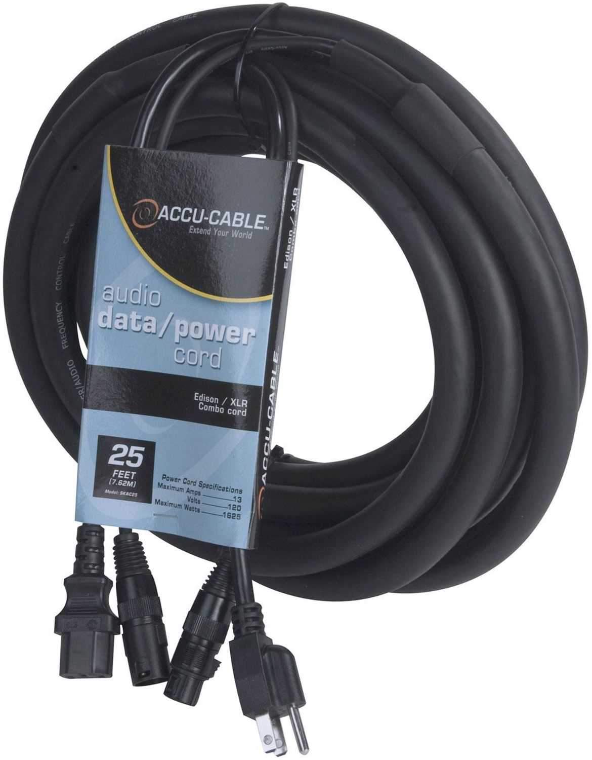 Accu-Cable SKAC25 25Ft AC Power & XLR Combo Cable
