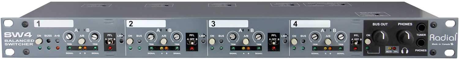 Radial SW4 4 Channel Balanced Stereo AB Input Switcher