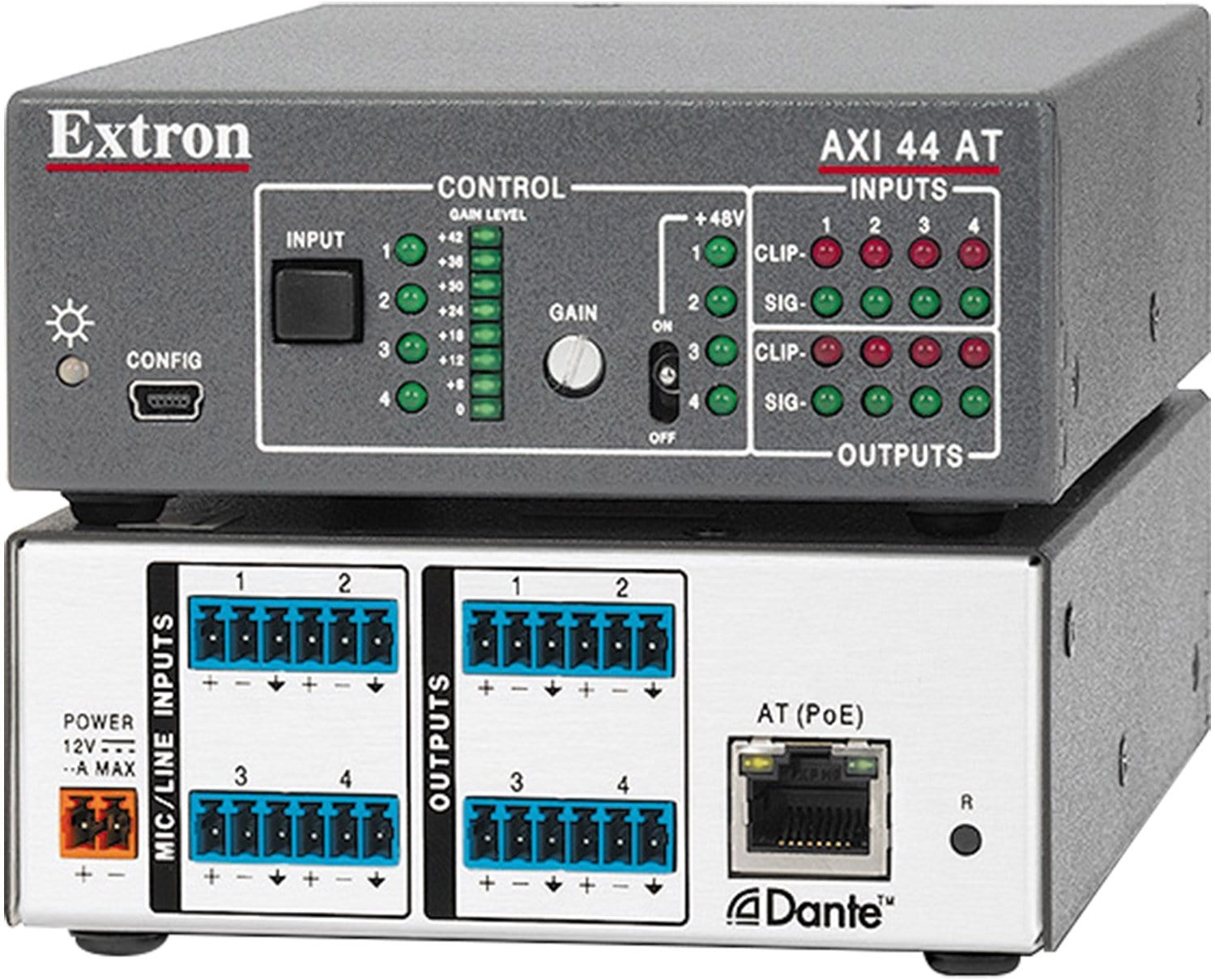 Extron AXI 44 AT 4 In 4 Out Dante Audio Interface