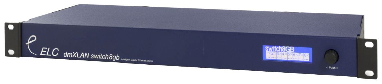ELC Lighting DLS8GB dmXLAN Switch 8-Ports 1 GigaBit Managed Network Switch