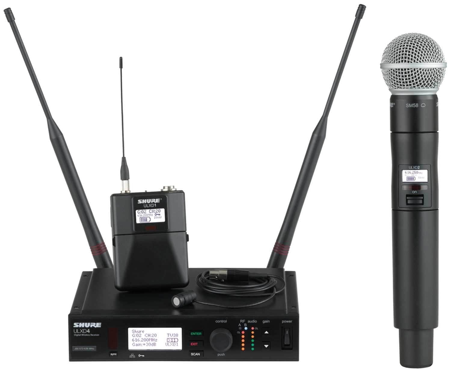 Shure ULXD124150C Digital Handheld Plus Lav System
