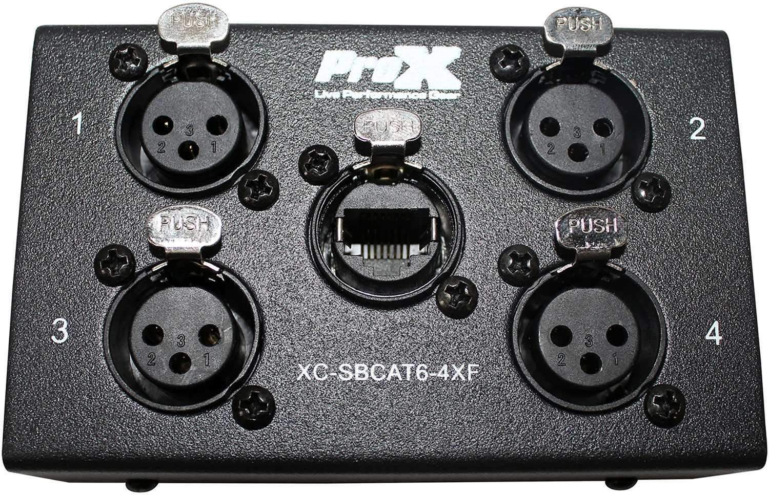ProX XC-SBCAT6-4XF 4-Channel CAT6 Snake Box 4x XLR (F)
