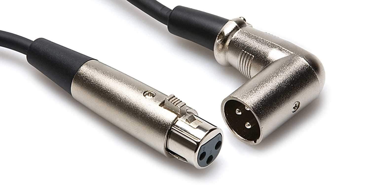 Hosa 1.5ft XLR (F) to Right Angle XLR (M) Cable