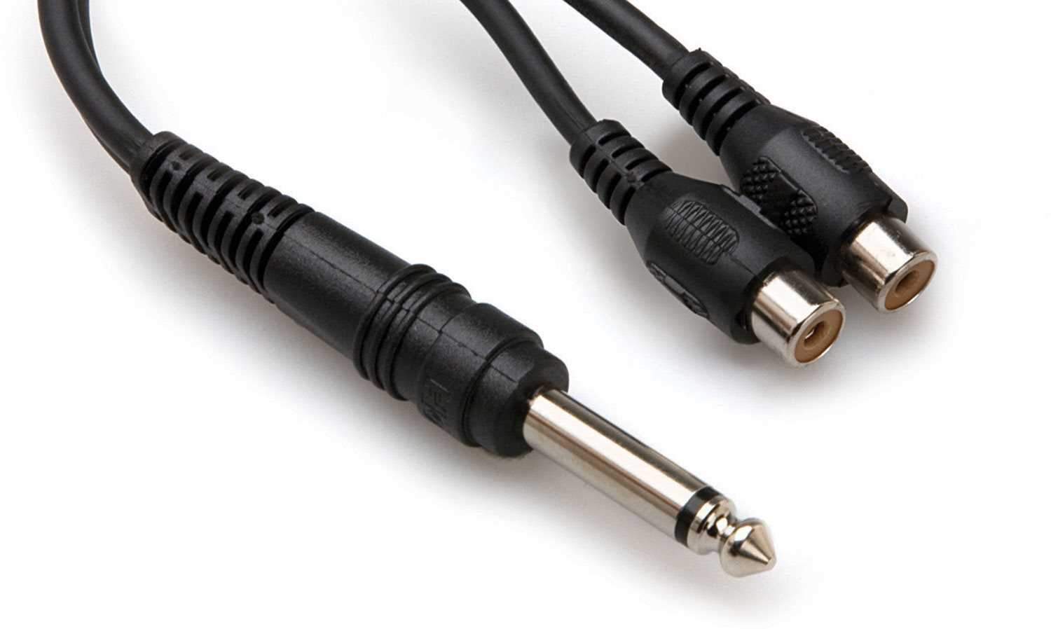 Y-Cable 1/4 (M) Mono to Dual RCA (F)