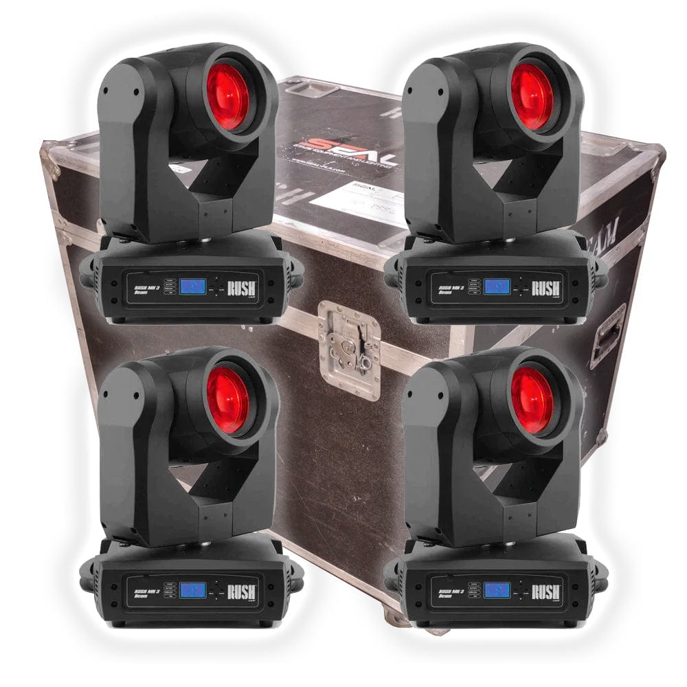 Martin RUSH MH 3 Beam Moving Head Light (5R Lamp) 4-Pack with Case